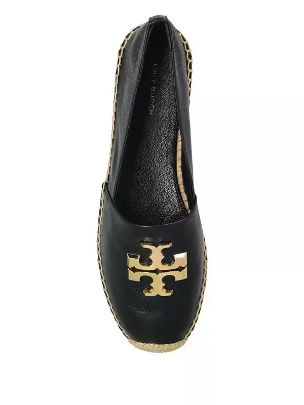 Tory Burch Eleanor Logo-embellished Leather Espadrilles
