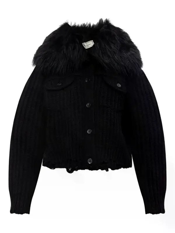 Blumarine Faux-fur-trim Button-up Jacket