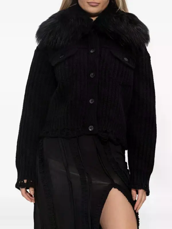 Blumarine Faux-fur-trim Button-up Jacket