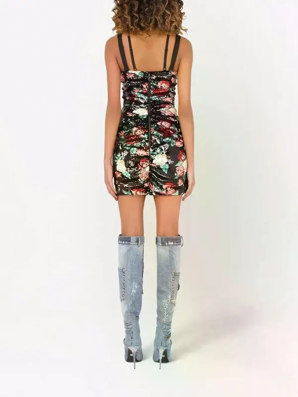 Dolce & Gabbana Sequinned Floral Mini Dress
