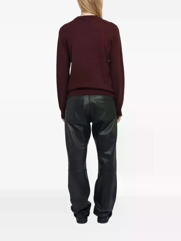 Zadig&Voltaire Ivy Frayed-cuffs Crew-neck Sweater - Red