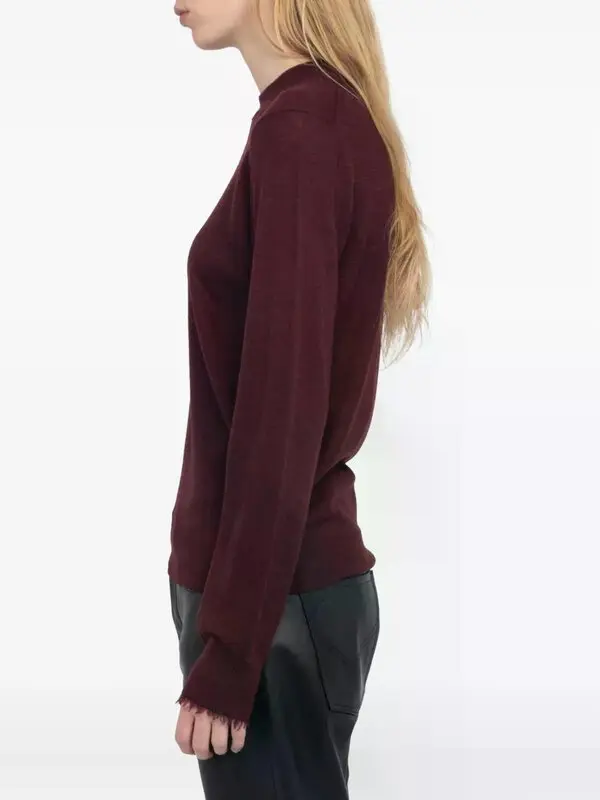 Zadig&Voltaire Ivy Frayed-cuffs Crew-neck Sweater - Red