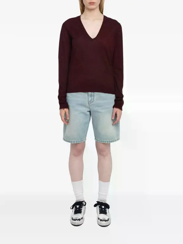 Zadig&Voltaire Rivy V-neck Long-sleeve Sweater