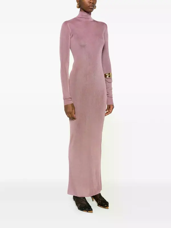 Saint Laurent Long-sleeve Maxi Dress - Pink