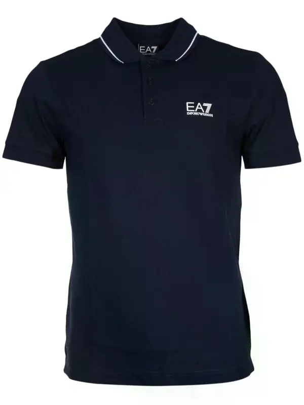 EA7 Logo-print Polo Shirt - Blue