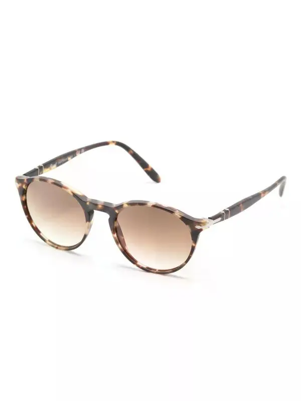 Persol Tortoiseshell Round Frame Sunglasses - Grey