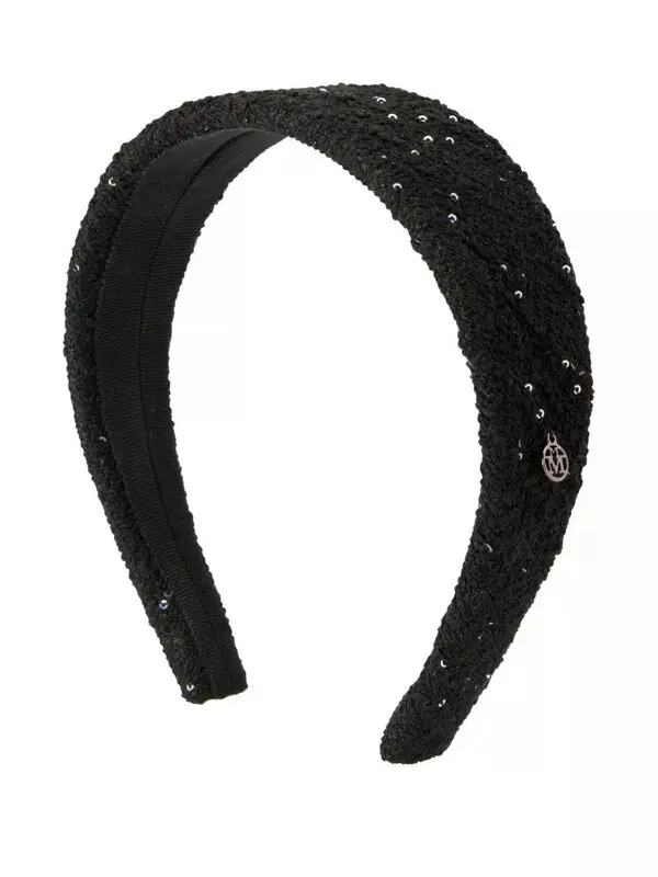 MAISON MICHEL Sequin-embellished Headband - Black