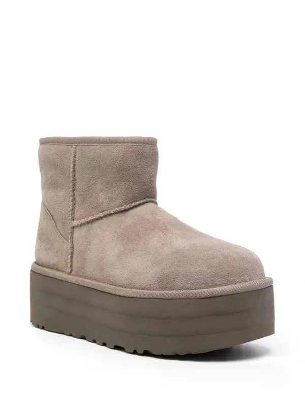 UGG Classic Ultra Mini 50mm Suede Platform Boots - Grey