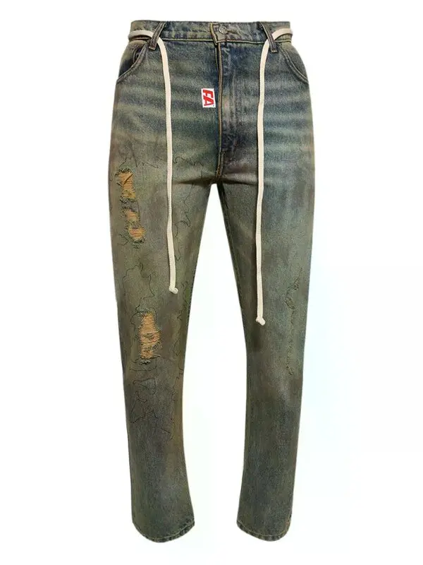 RRR123 Distressed Slim-cut Denim Jeans