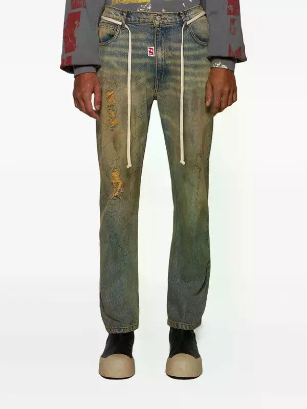 RRR123 Distressed Slim-cut Denim Jeans