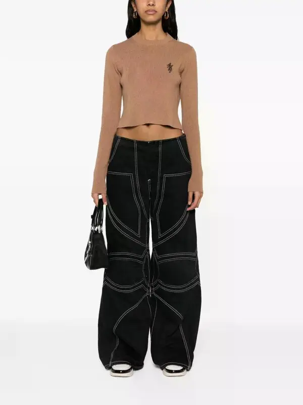 Amiri Logo-embroidered Cropped Jumper