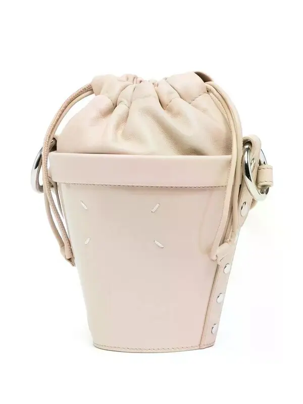 MAISON MARGIELA Mini Leather Bucket Bag - Brown