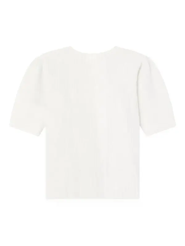 FRAME Ribbed Short-sleeve Cardigan