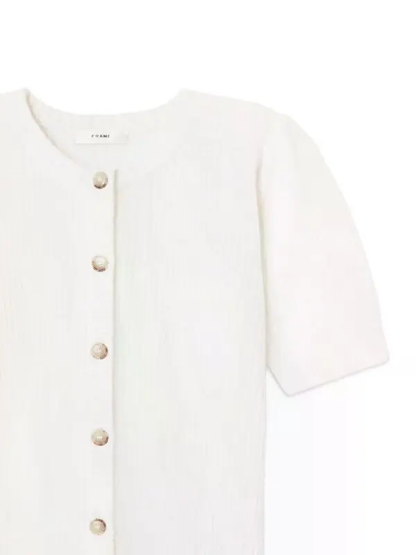 FRAME Ribbed Short-sleeve Cardigan