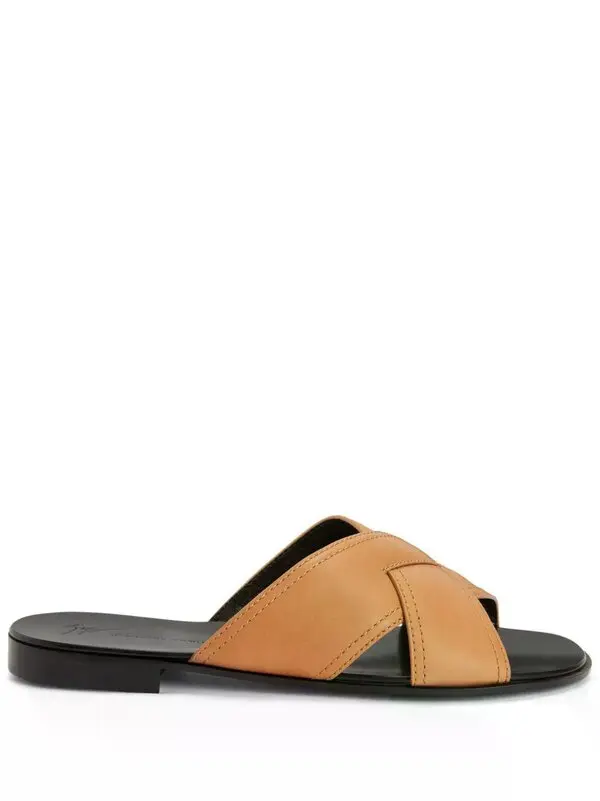 GIUSEPPE ZANOTTI Flavio Crossover-straps Leather Sandals - Brown