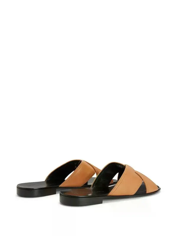 GIUSEPPE ZANOTTI Flavio Crossover-straps Leather Sandals - Brown