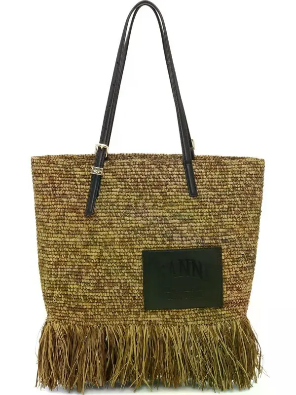 GANNI Raffia Tote Bag
