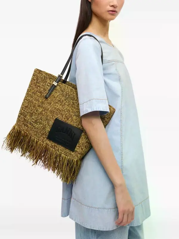 GANNI Raffia Tote Bag