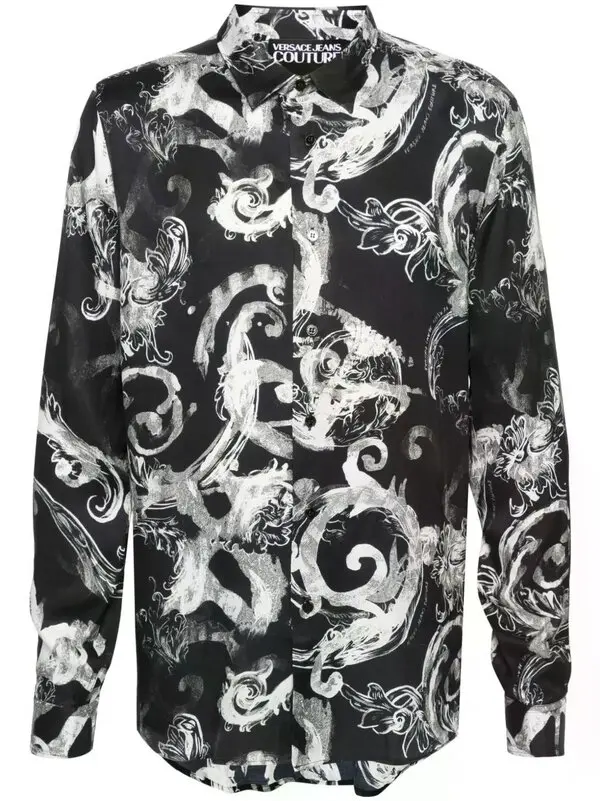 Versace Watercolour Baroque-pattern Shirt