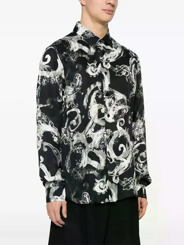 Versace Watercolour Baroque-pattern Shirt