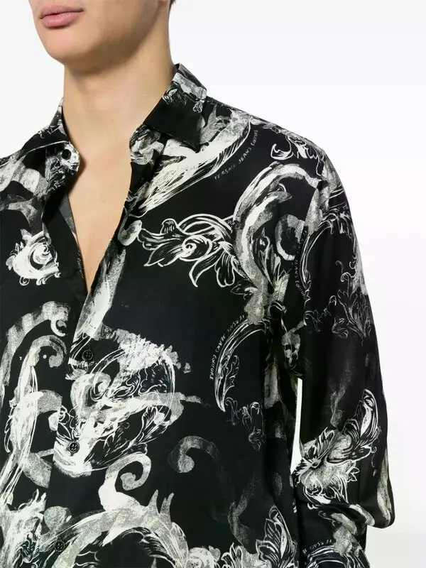 Versace Watercolour Baroque-pattern Shirt