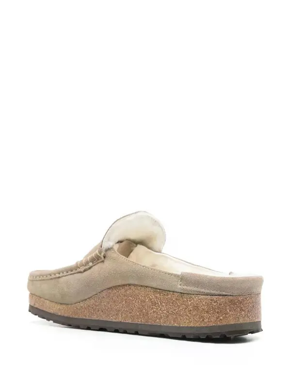 BIRKENSTOCK Naples Calf Suede Slippers - Neutrals