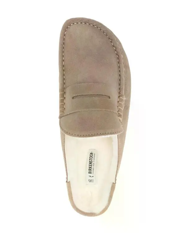 BIRKENSTOCK Naples Calf Suede Slippers - Neutrals