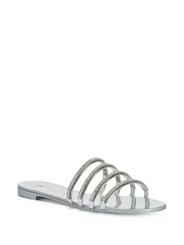 GIUSEPPE ZANOTTI Embellished Crystal Sandals - Silver
