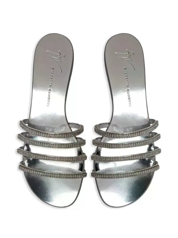 GIUSEPPE ZANOTTI Embellished Crystal Sandals - Silver