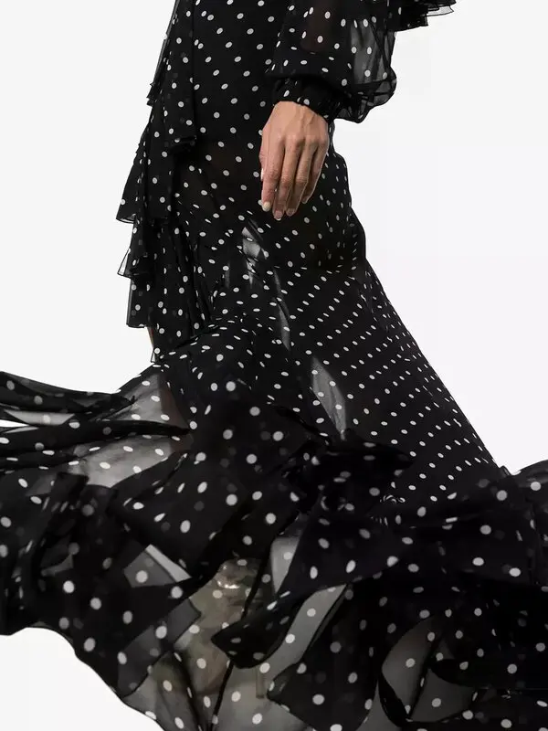 Balmain Off-the-shoulder Polka-dot Gown