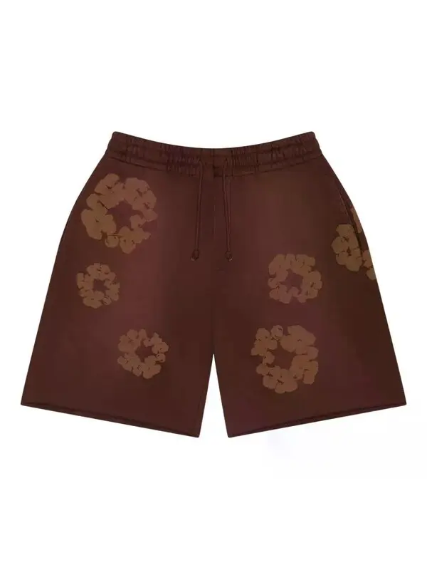DENIM TEARS Mono Cotton Wreath Shorts - Brown