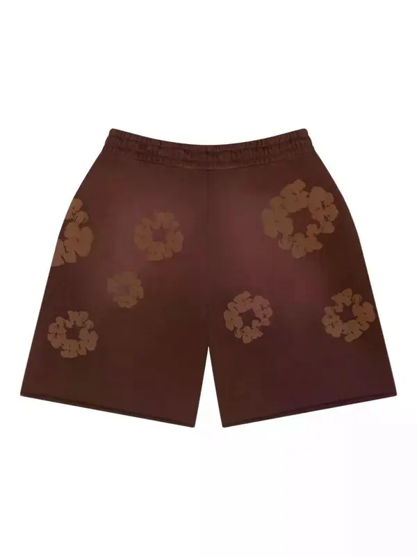 DENIM TEARS Mono Cotton Wreath Shorts - Brown