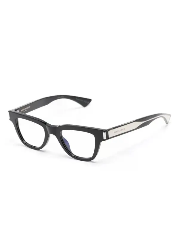 Saint Laurent Geometric Frame Eyeglasses - Black