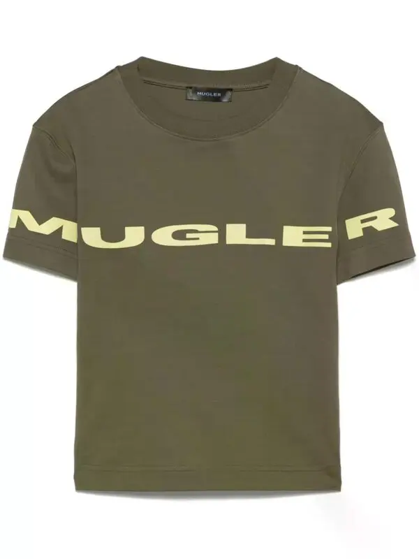 MUGLER Logo-appliqué T-shirt