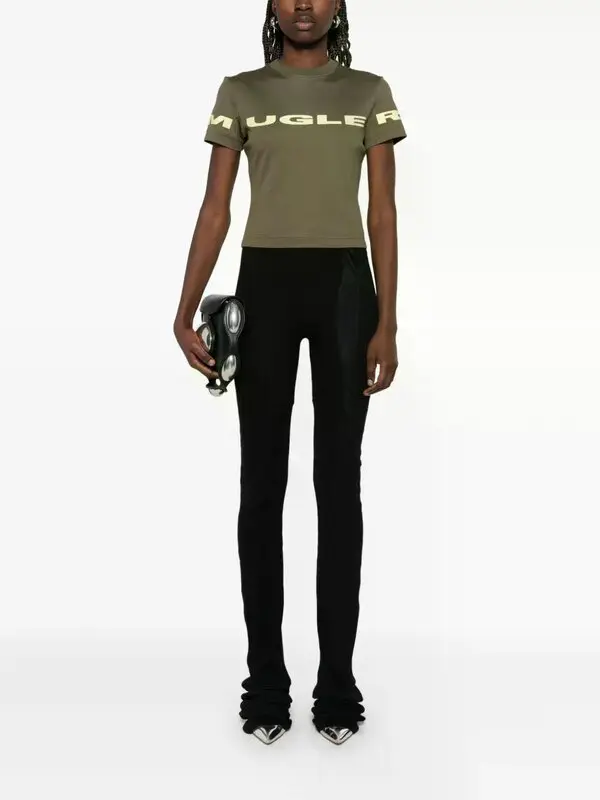 MUGLER Logo-appliqué T-shirt