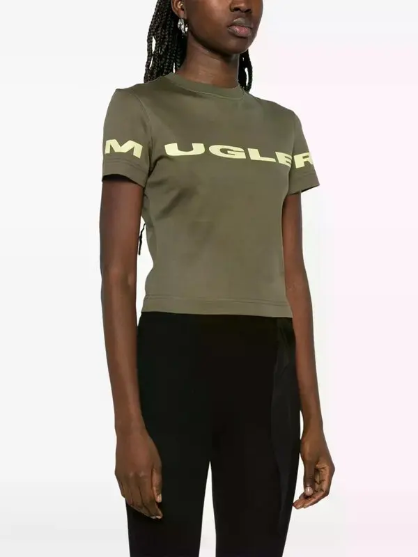 MUGLER Logo-appliqué T-shirt