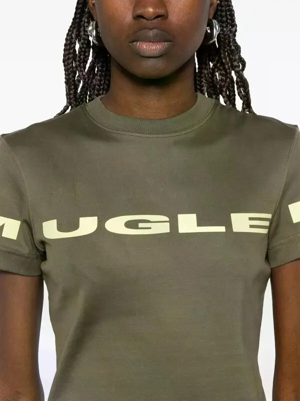 MUGLER Logo-appliqué T-shirt