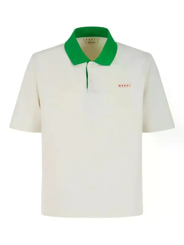 Marni Piqué Polo Shirt With Contrast Collar