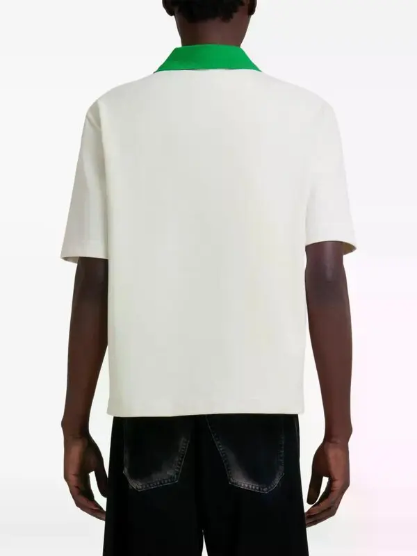 Marni Piqué Polo Shirt With Contrast Collar