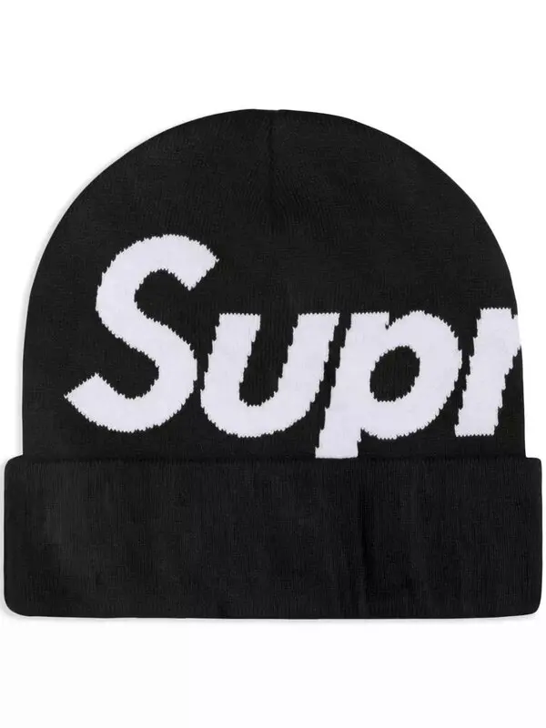 Supreme Intarsia Logo Beanie - Black