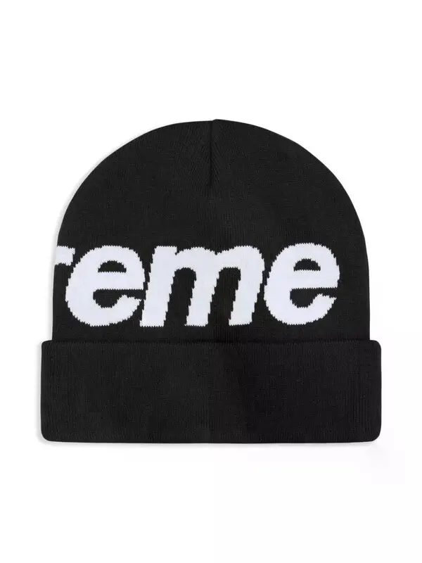 Supreme Intarsia Logo Beanie - Black