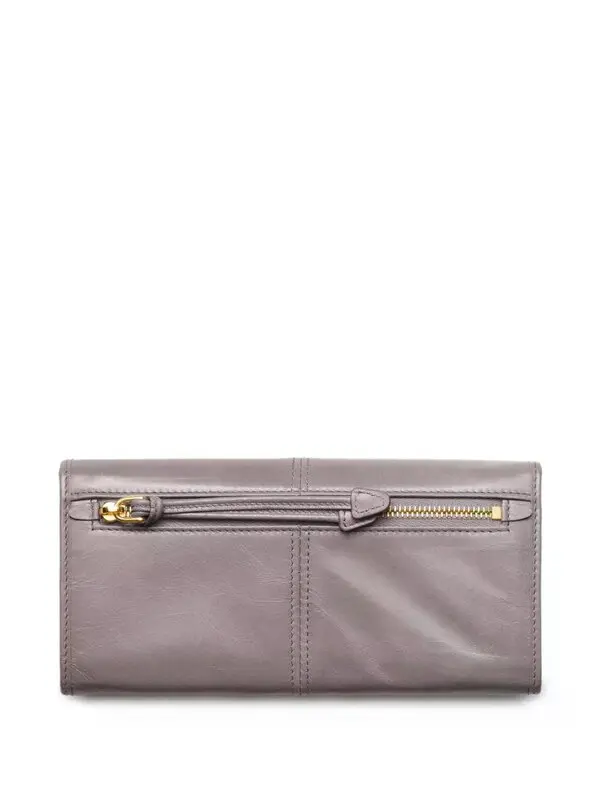 Prada Large Triangle-plaque Wallet - Grey