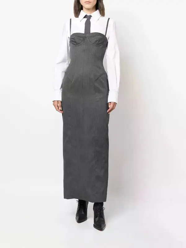 Thom Browne Corset-style Wool Pencil Dress