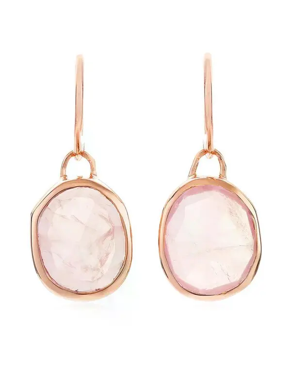 Monica Vinader Siren Quartz Drop Earrings - Pink