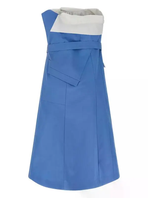 Miu Miu Strapless Belted Midi Dress