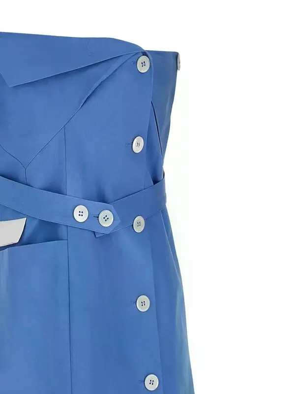 Miu Miu Strapless Belted Midi Dress