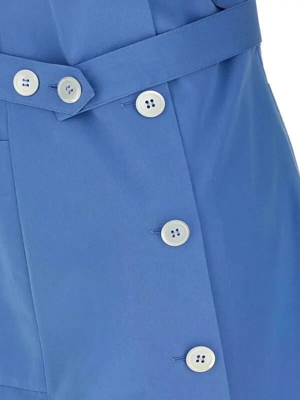Miu Miu Strapless Belted Midi Dress