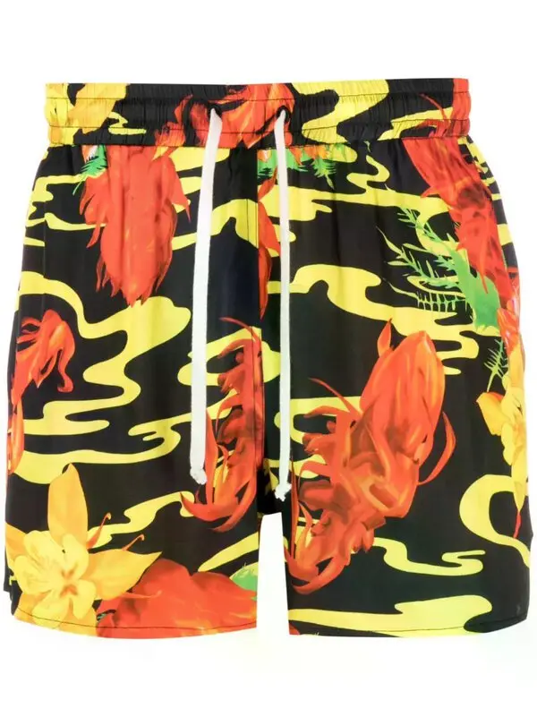 PHIPPS Floral-print Deck Shorts - Black