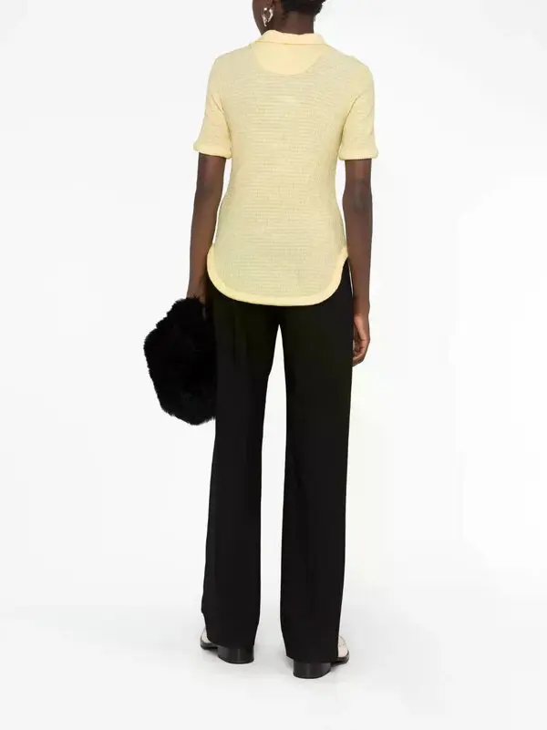JIL SANDER Half-zip Gaufre Polo Shirt - Yellow