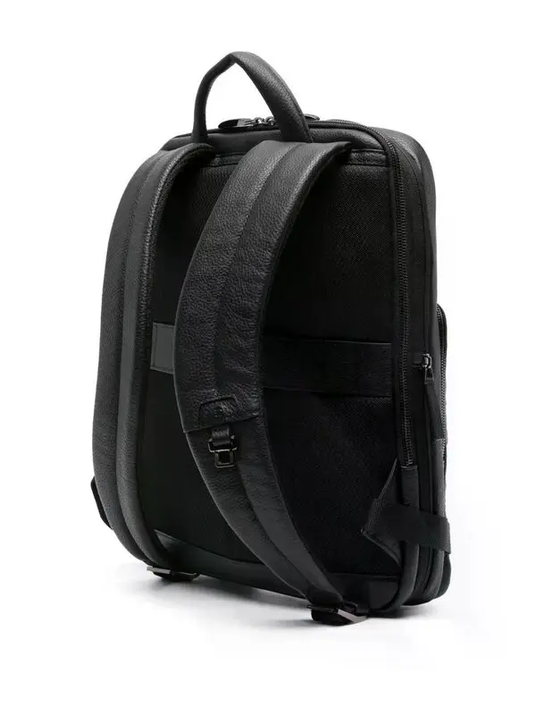 PIQUADRO Logo-patch Leather Backpack